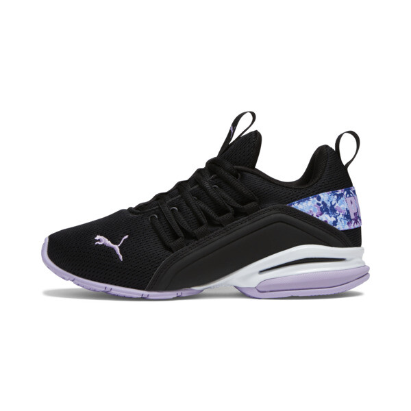 Puma Axelion Mesh First Frost Big Kids' Sneakers In Black-vivid Violet ...
