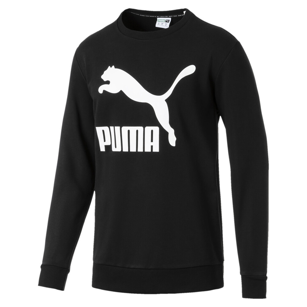 Classics Logo Crew Neck Men's Pullover | Black - PUMA