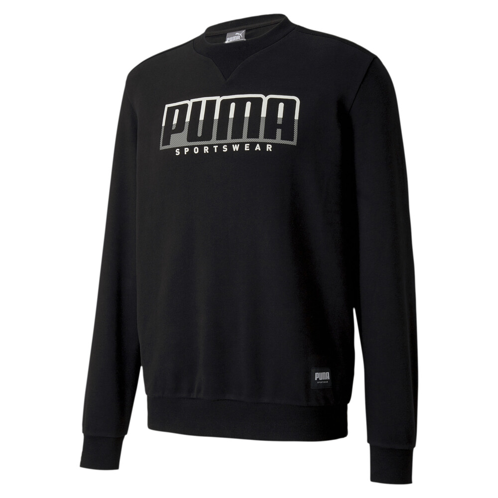 ATHLETICS Crew Neck Men's Sweater | Black - PUMA