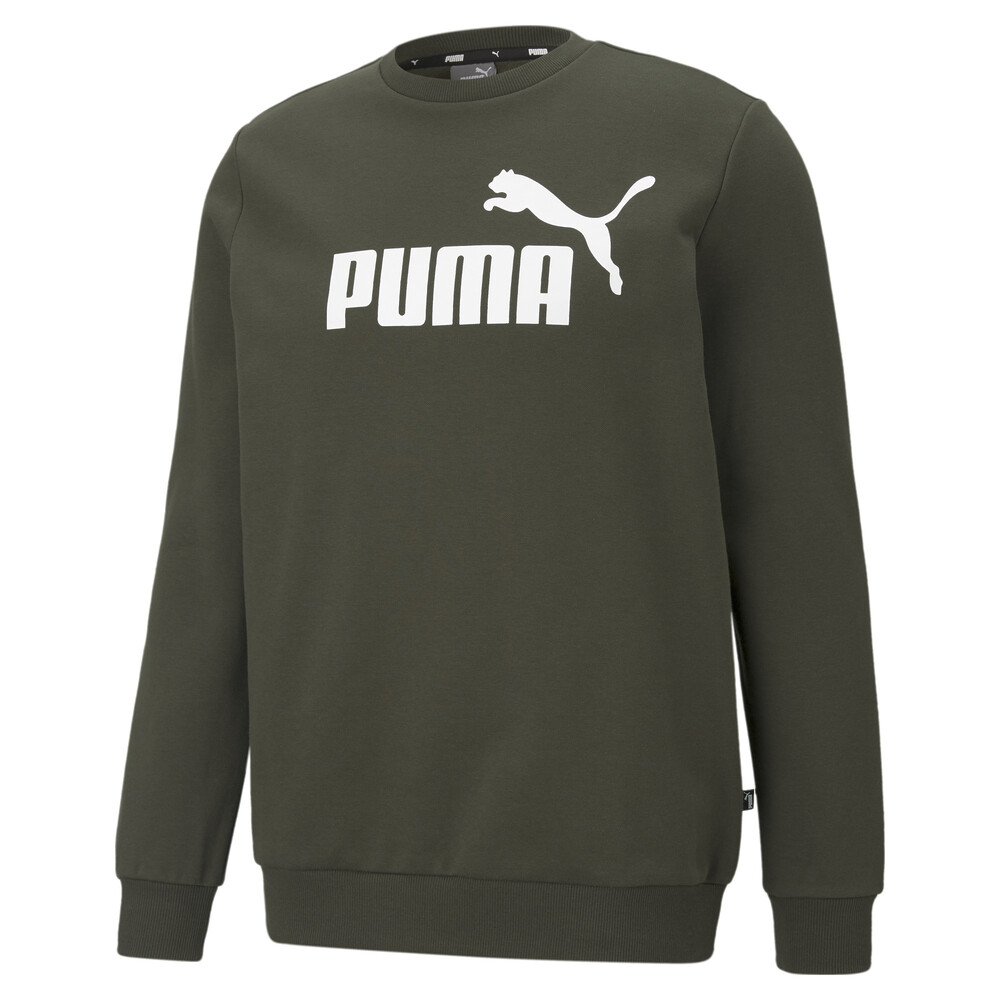 Essentials Big Logo Crew Neck Men's Sweater | Green - PUMA