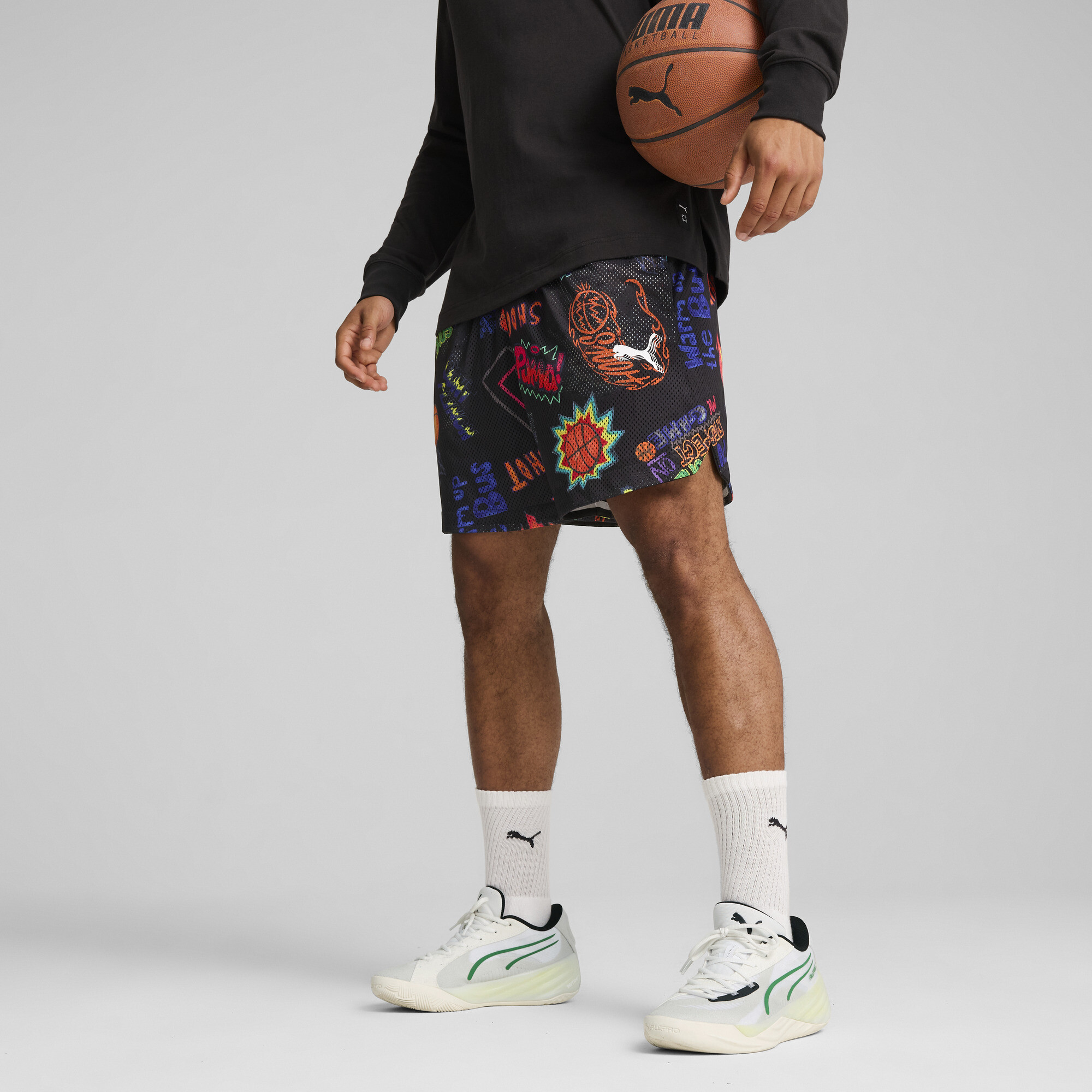 Getting Crafty Mesh Basketball Shorts Unisex | black | PUMA South Africa