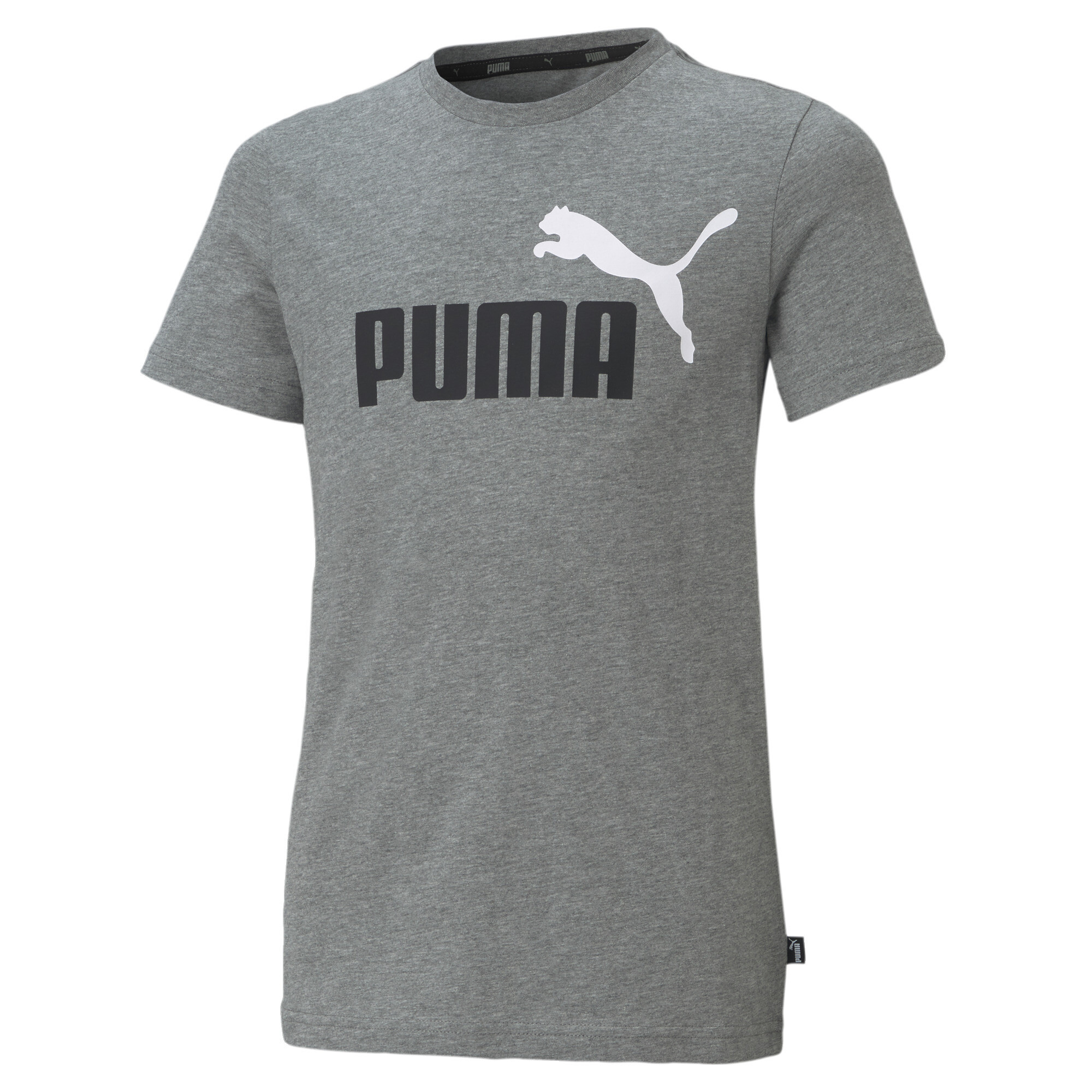 Essentials+ Two Tone Logo Youth Tee | gray | PUMA